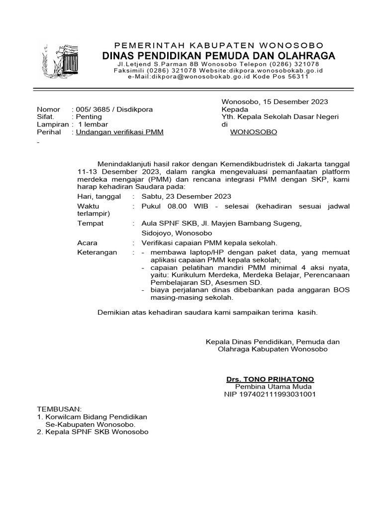 Surat Ralat Ver PMM | PDF