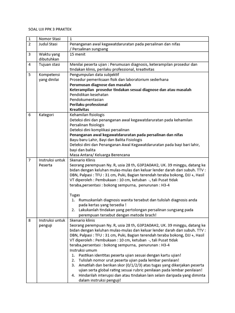 Template Soal RPL Uji PPK 3 Praktek 1920 | PDF