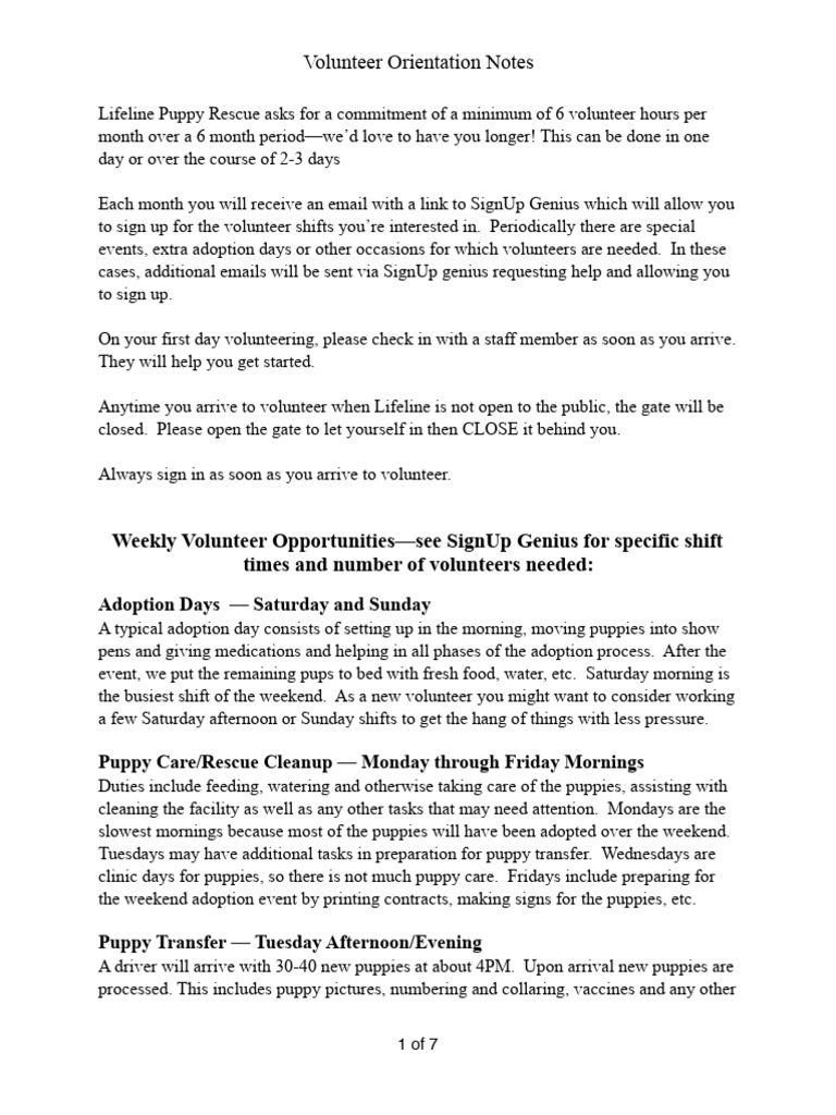 volunteer orientation notes | PDF | Volunteering