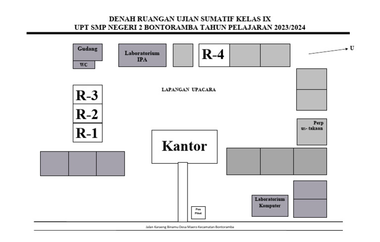 Denah Ruang Ujian Sekolah 2024 | PDF