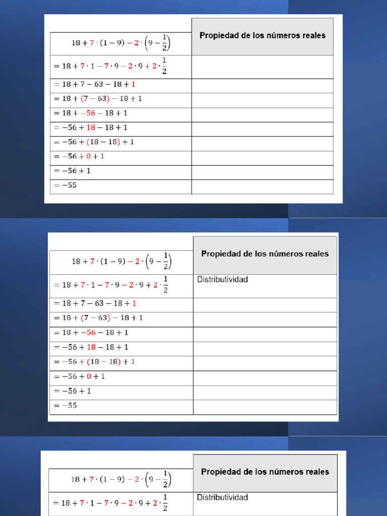 Presentación de la propiedades de los números reales | PDF