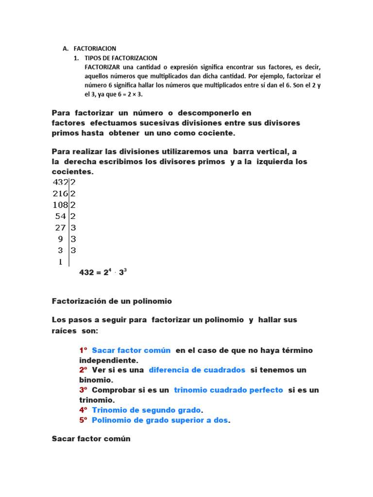 Matematica Unermb | PDF | Factorización | Exponenciación