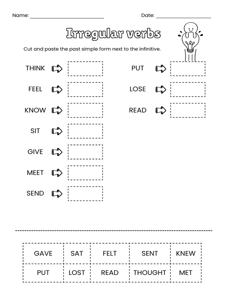 past simple irregular verbs worksheet | PDF