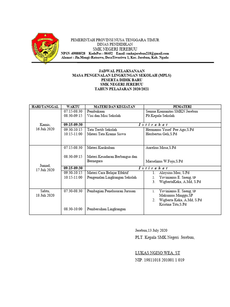 JAdwal MOS | PDF