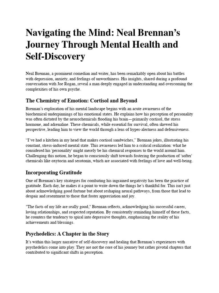 Neal Brennan's Mental Health Journey | PDF | Psychedelic Drugs | Mental ...