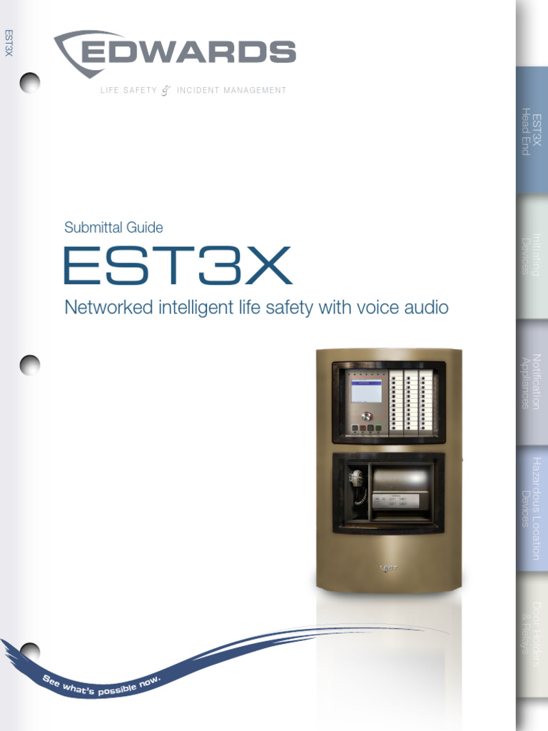 Est3x Edward Fire Alarm Control Panels | PDF | Computer Network | Amplifier