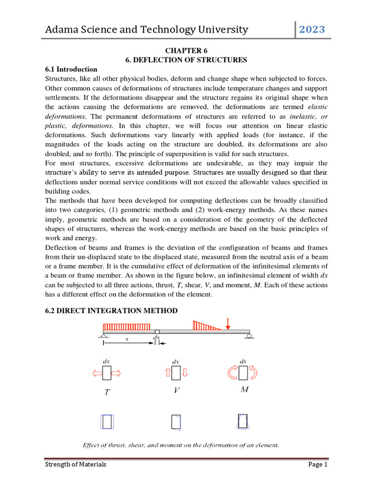 SoM Chapter 6 | PDF | Beam (Structure) | Deformation (Engineering)