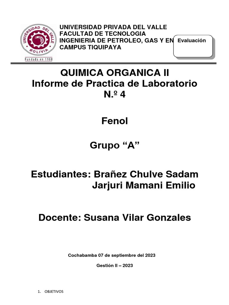 Informe de Laboratorio 4-Fenol | PDF | Solubilidad | Ácido