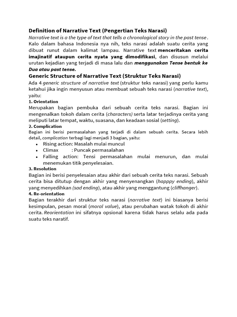 Definition of Narrative Text | PDF