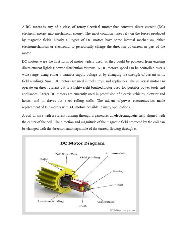 DC Motor | PDF | Electric Motor | Electricity