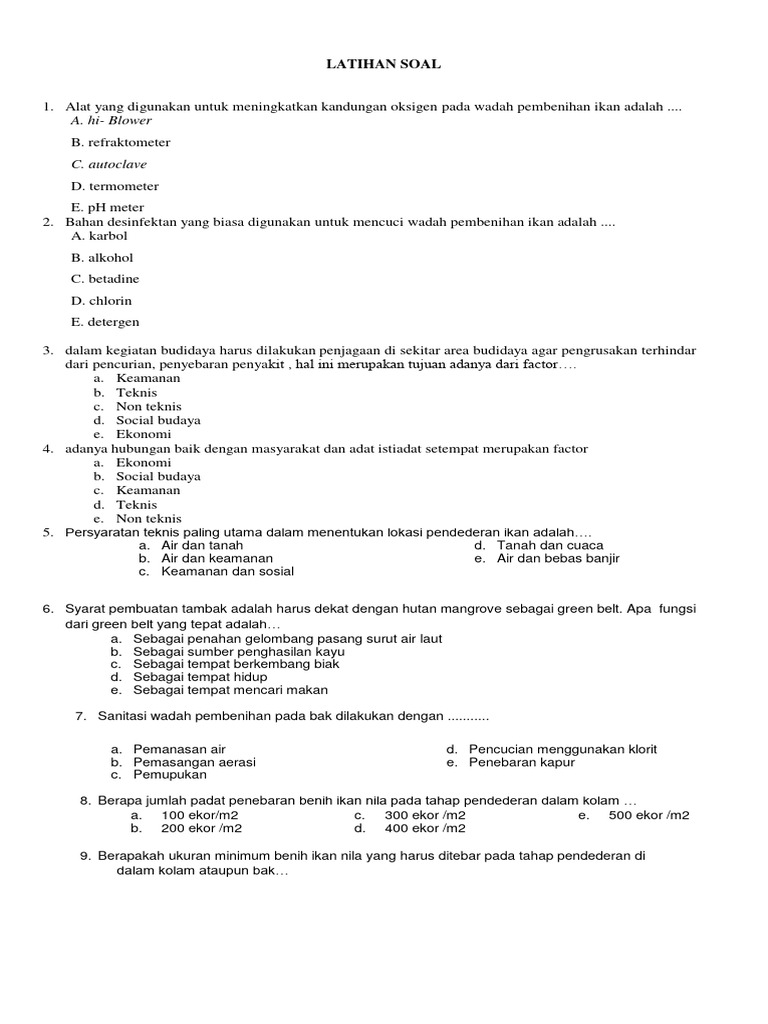 Latihan Soal Xi | PDF | Sains & Matematika