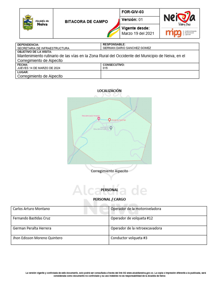 Bitacora Obra 14 Marzo | PDF