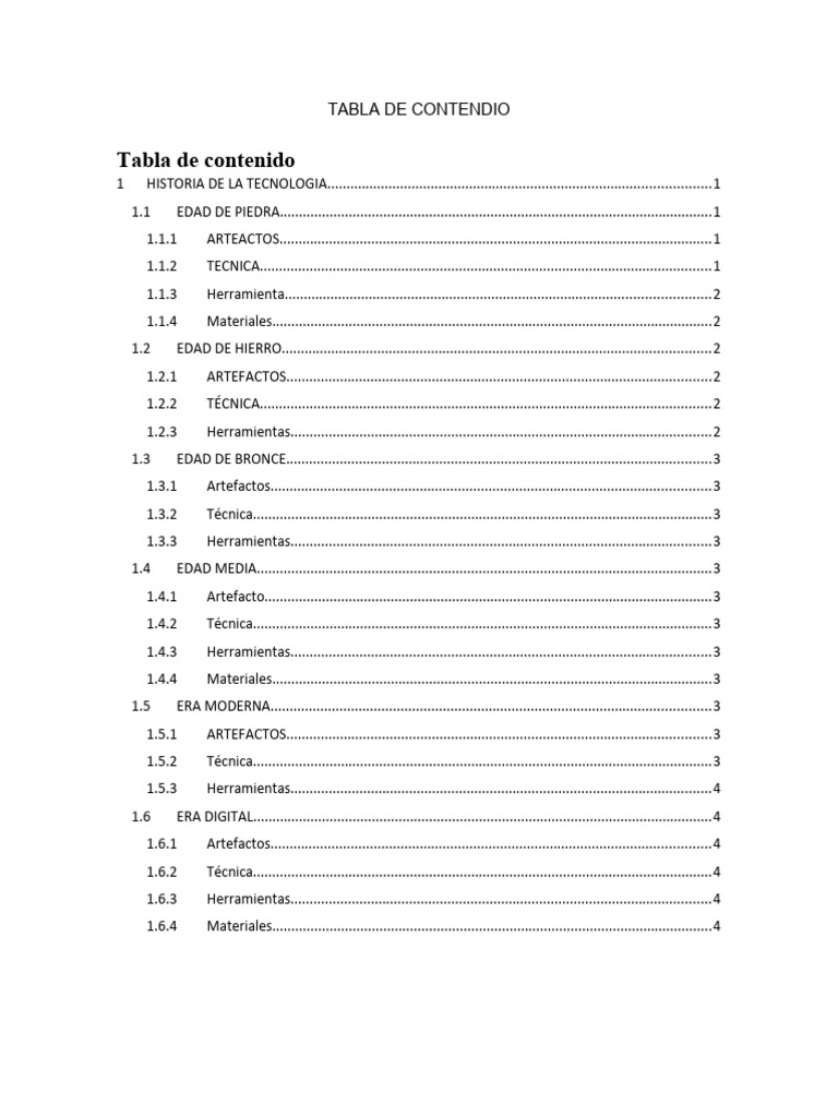 TABLA DE CONTENDIO.docx_camilo | PDF | Herramientas