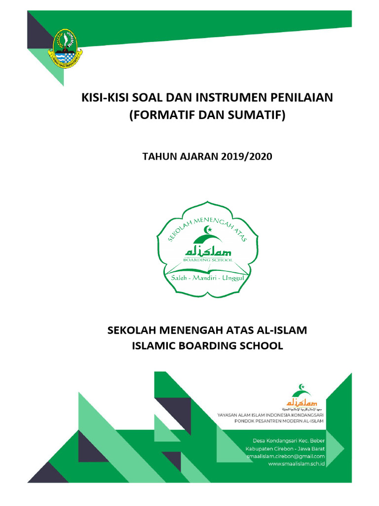 13.2 Kisi Kisi Dan Instrumen Penilaian (Formatif Dan Sumatif) 2020-2021 | PDF