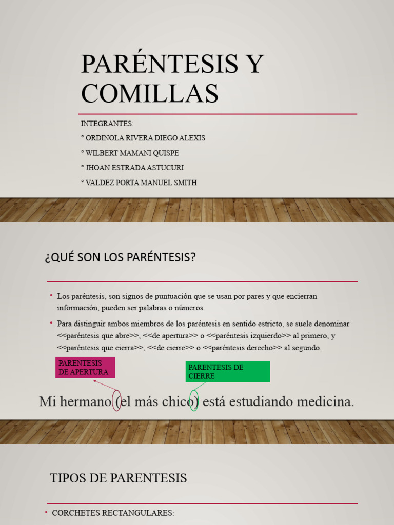 Paréntesis y Comillas | PDF | Comillas | Soporte