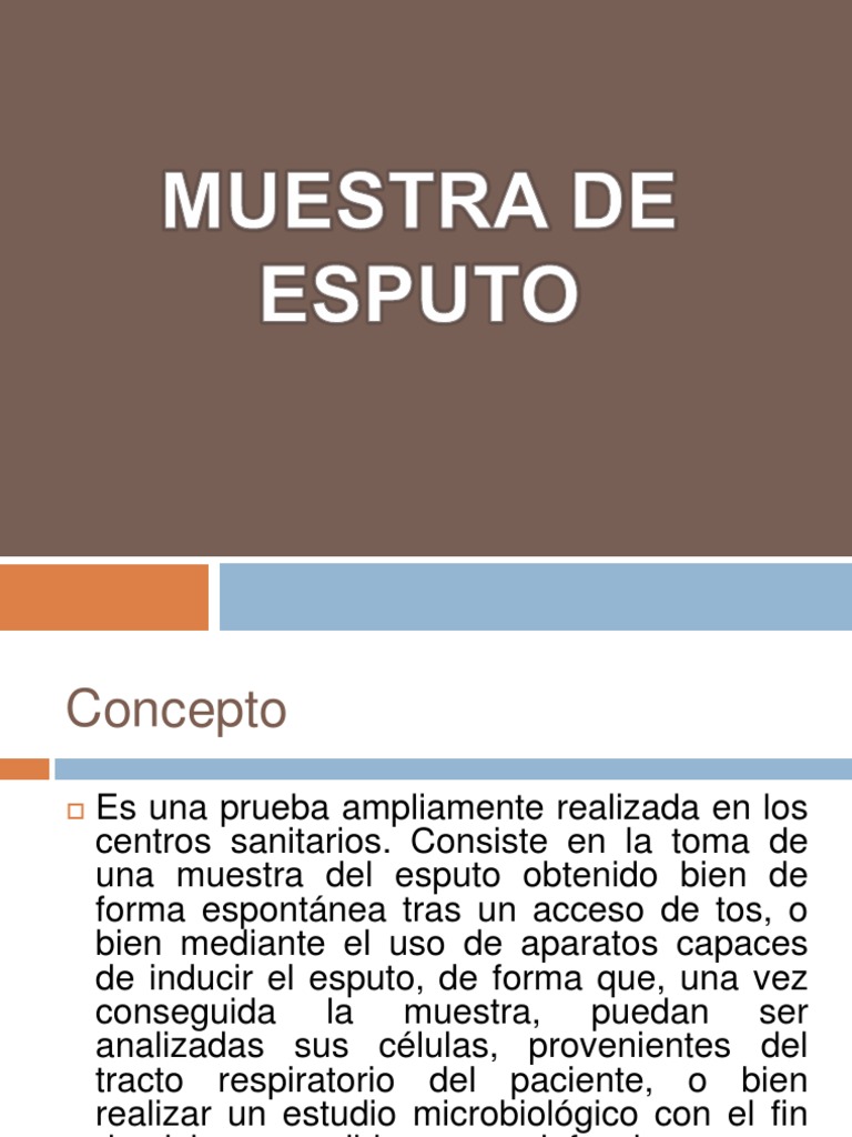 Toma y análisis de muestras de esputo | PDF | Heces | Diarrea