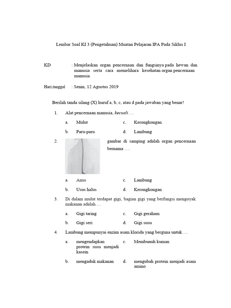 09 LMBR Soal Sik I | PDF