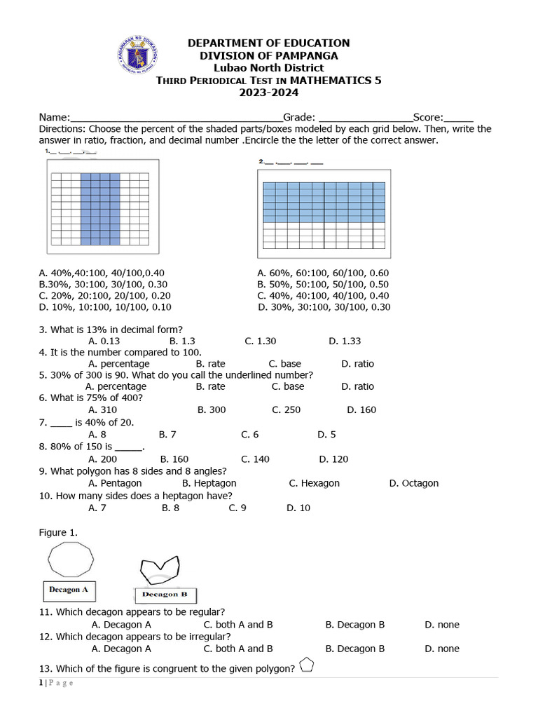 Pt Mathematics 5 q3-3 | PDF | Geometry | Euclidean Geometry