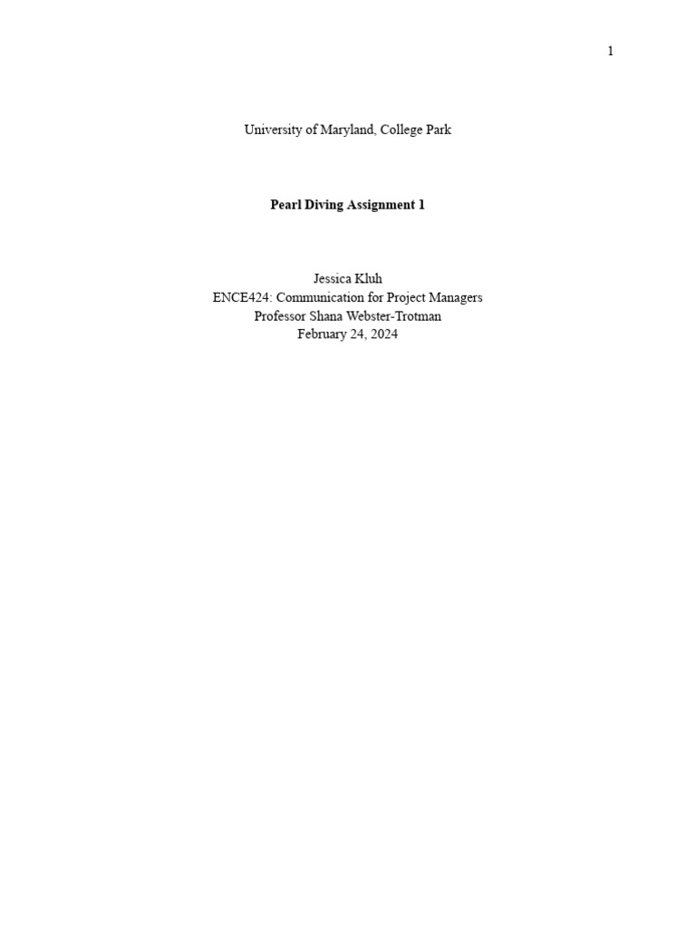 Ence424 Pearl Diving 1 | PDF | Nonverbal Communication | Extraversion And Introversion