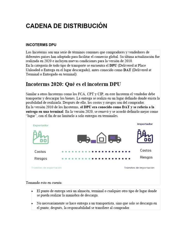 Incoterm DPU | PDF | Comercio | Business