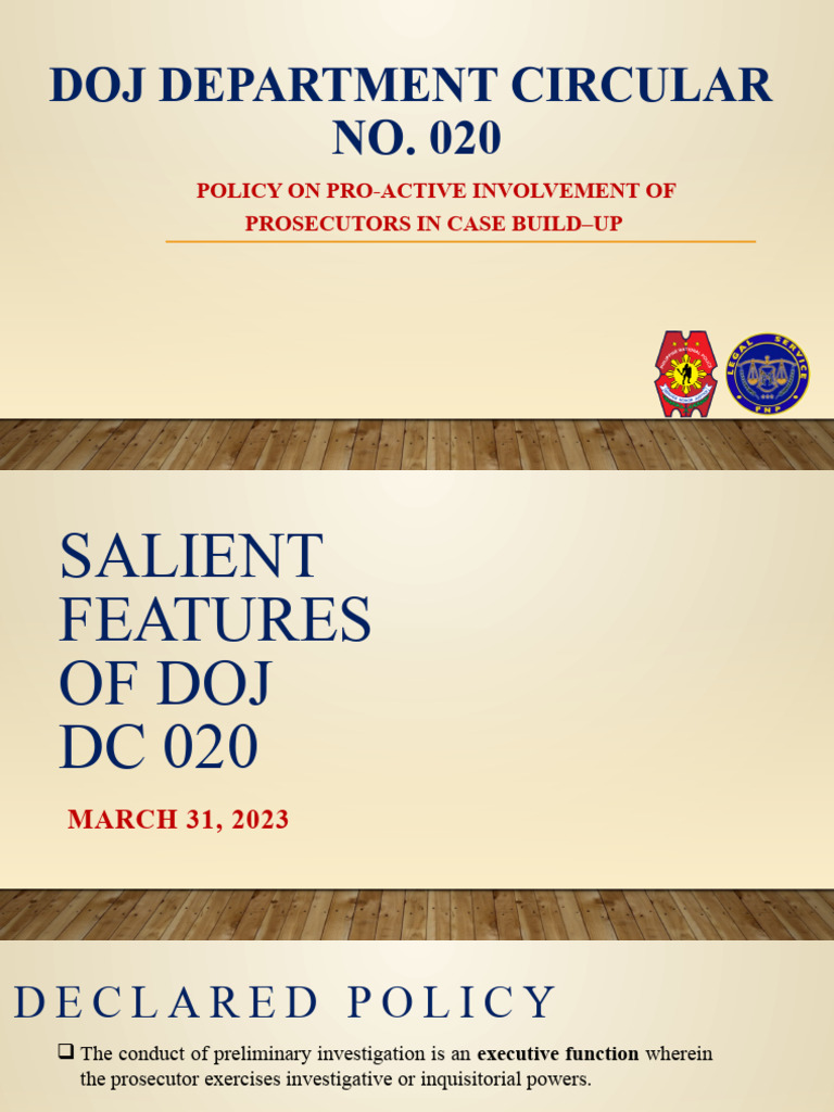 DOJ-DC-020 (1) | PDF | Prosecutor | Complaint