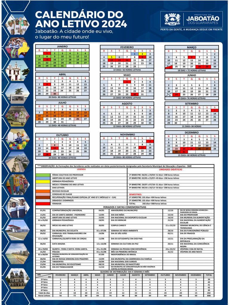 Calendario Ano Letivo 2024 | PDF