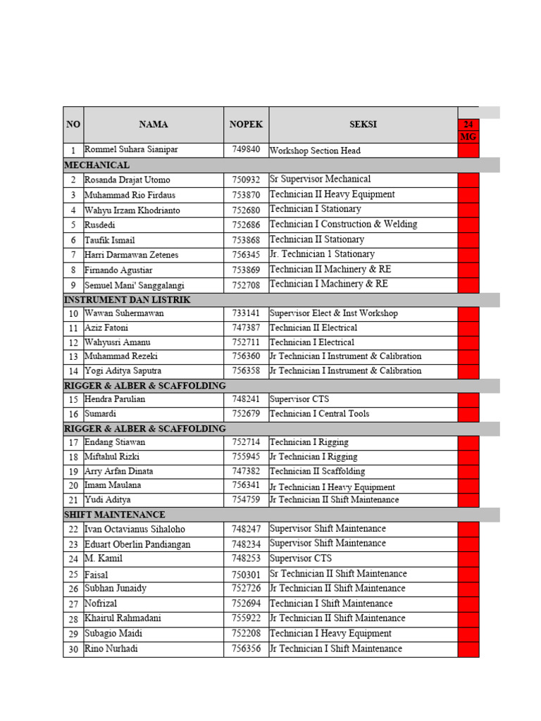 Cuti Lebaran Pekerja Workshop 2024 | PDF