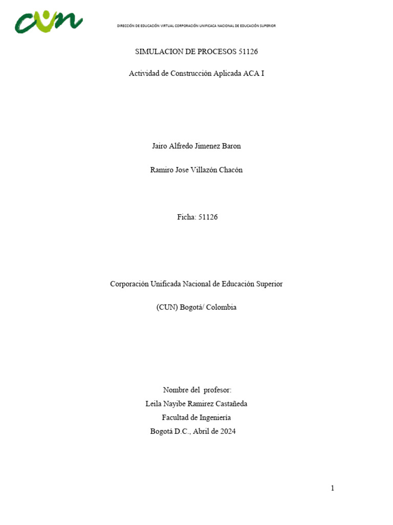 ACA 1 Simulacion de Procesos | PDF | Economias