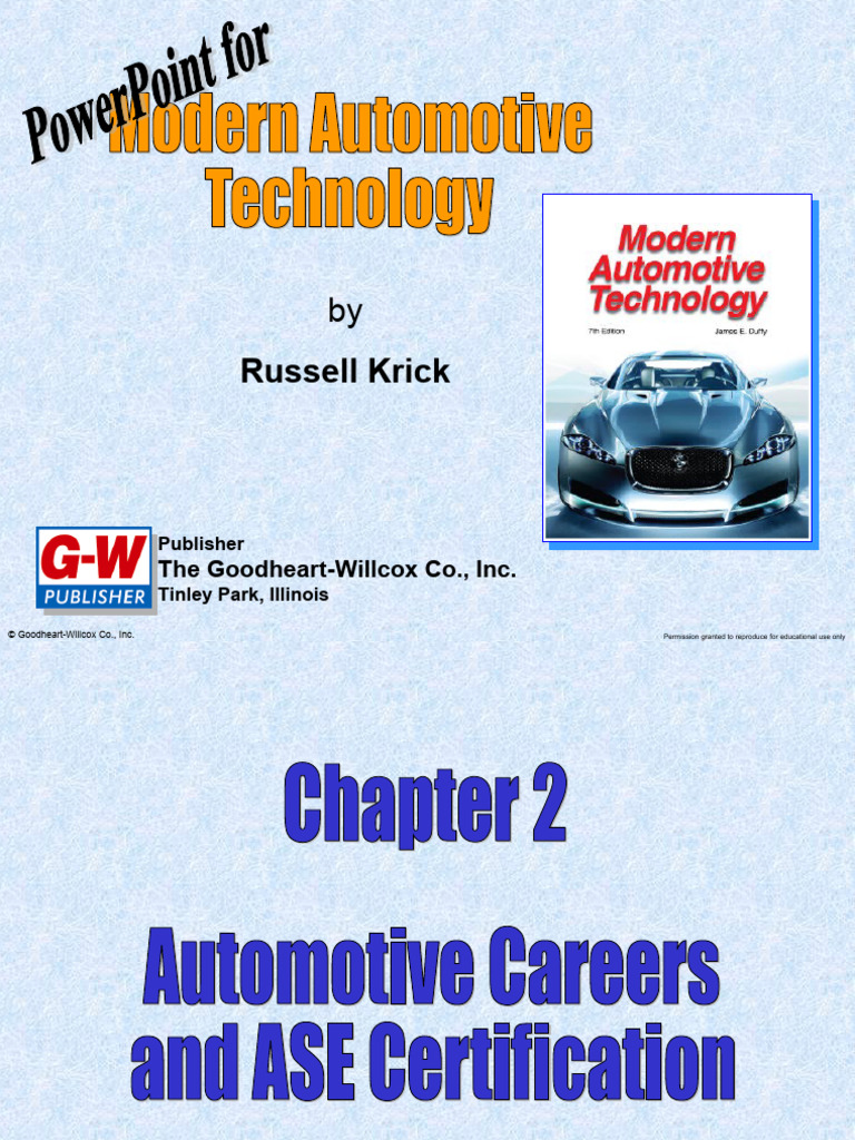 Chapter 2 Automotive Careers and ASE Certification | PDF | Auto ...