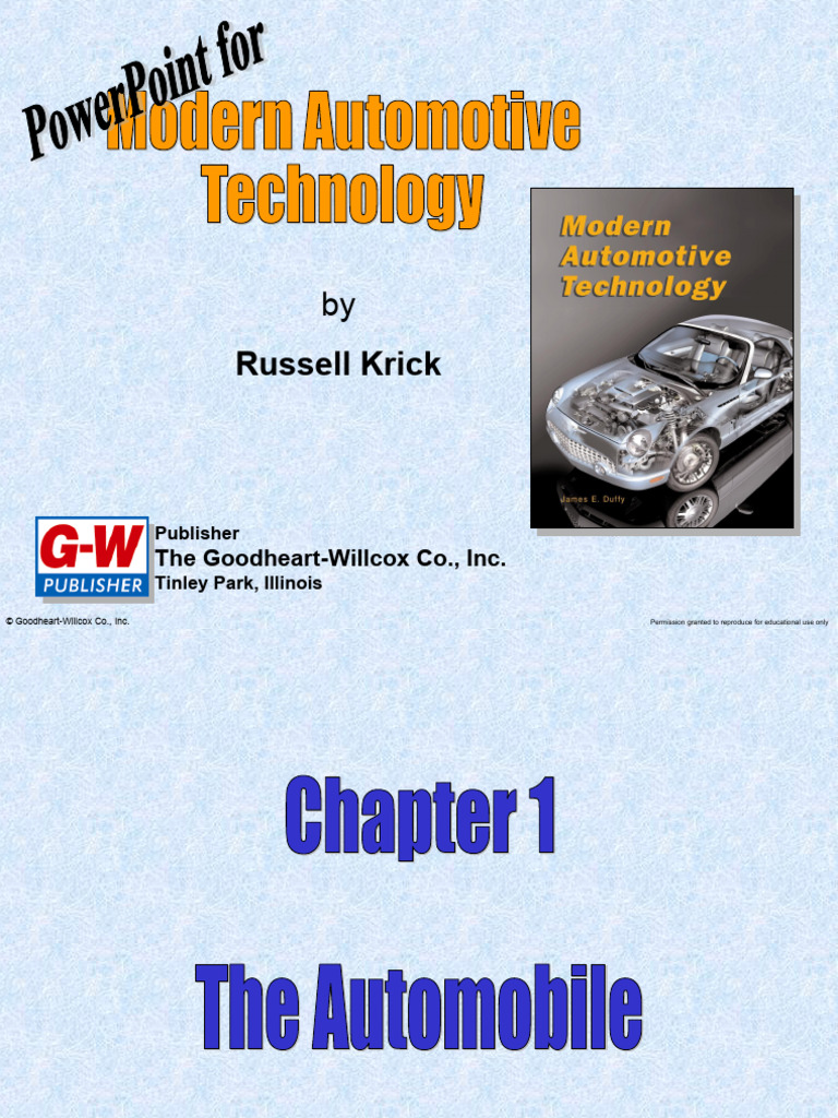 Chapter 1 The Automobile | PDF | Axle | Engines