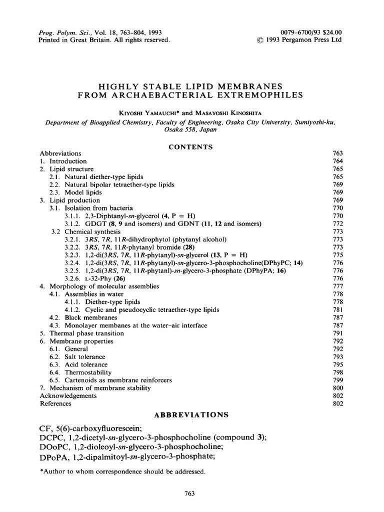 Prog Polym Sci 1993, 18, 763-804 | PDF | Thin Layer Chromatography | Lipid