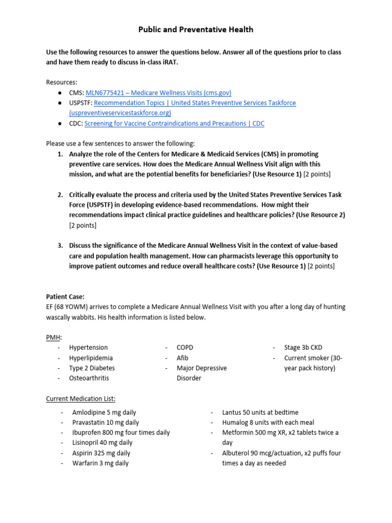 Medicare Wellness Visits and Preventive Care | PDF | Preventive ...