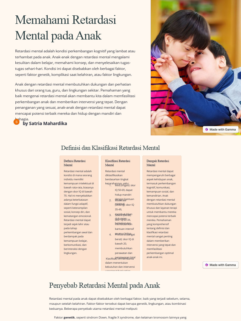 Memahami Retardasi Mental Pada Anak | PDF