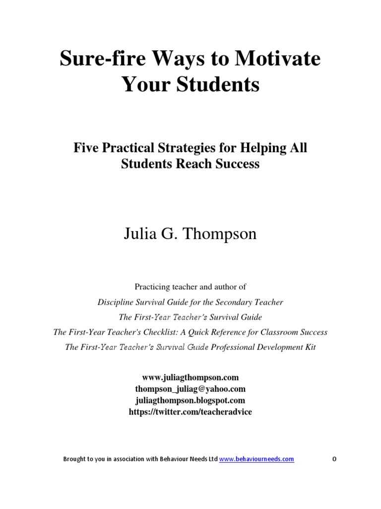Surefire Ways To Motivate Your Students | PDF