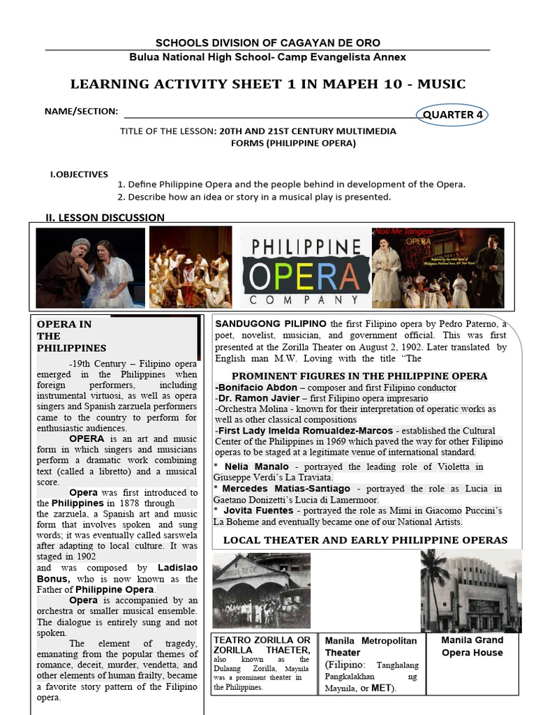 LAS-Mapeh-10-Quarter-4 | PDF | Opera | La Traviata