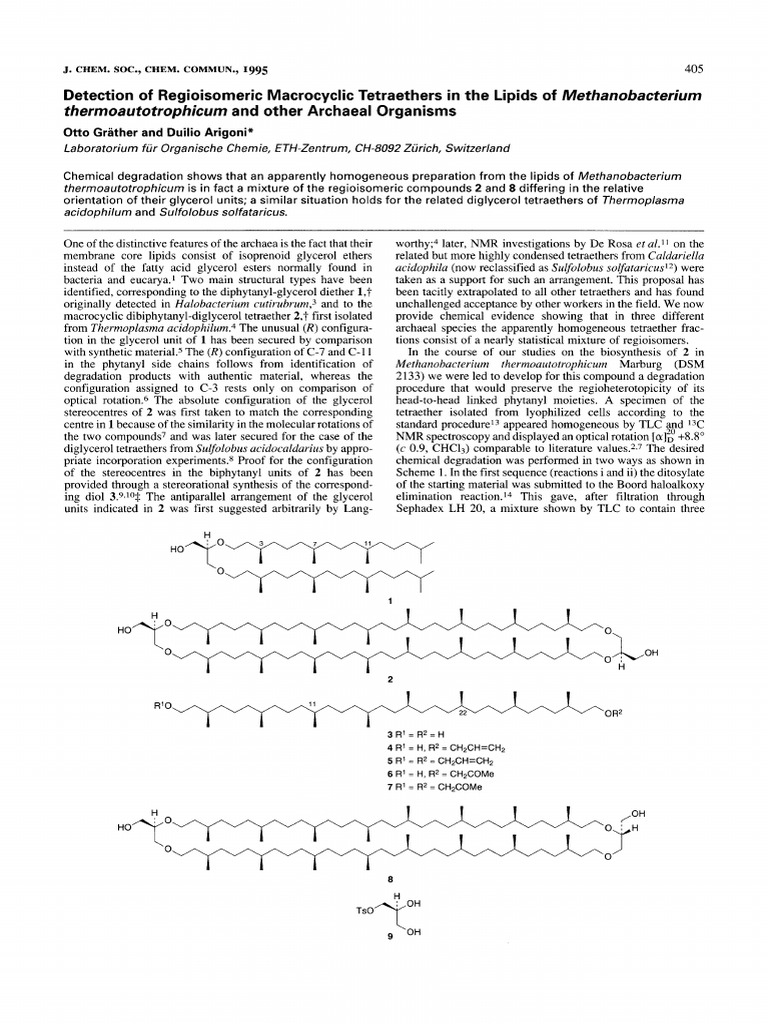 J Chem Soc, Chem Comm 1995 | PDF | Archaea | Chemistry