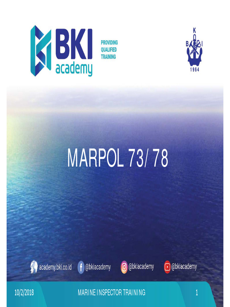 MARPOL Marine Surveyor (BKI Academy) | PDF | Pollution | Environmental Issues