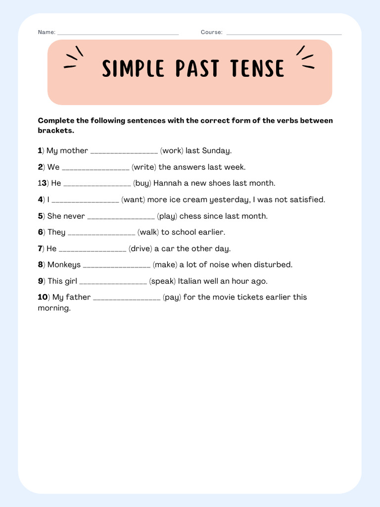Assignment Past Tense | PDF