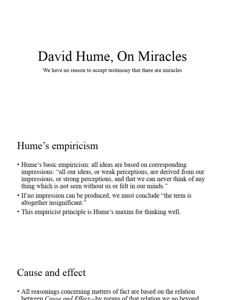 David Hume, On Miracles | PDF | David Hume | Empiricism