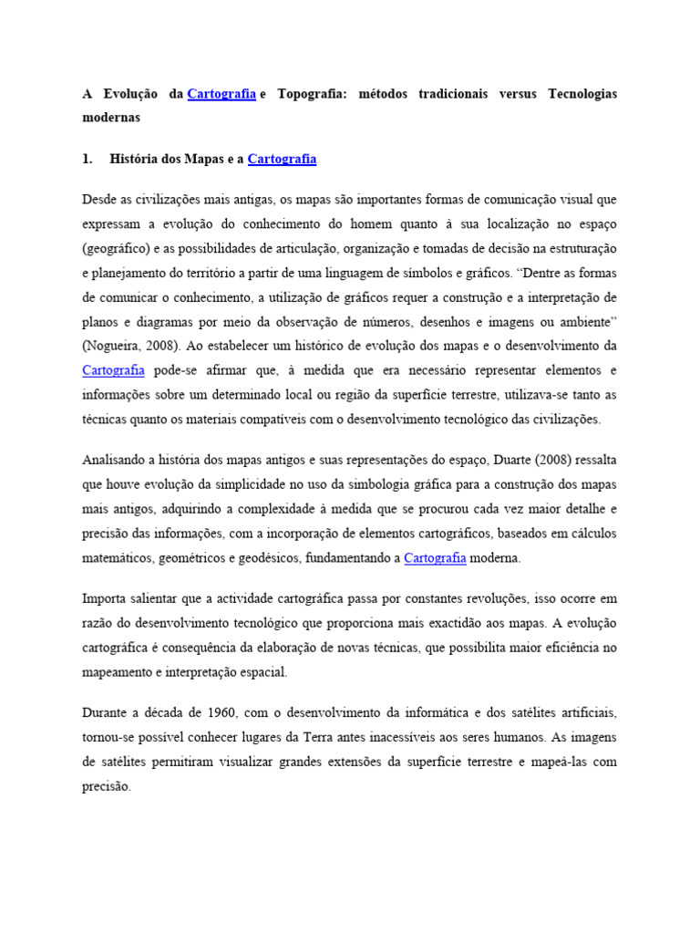 A Evolução Da Cartografia Pdf Mapa Sistema De Informações Geográficas