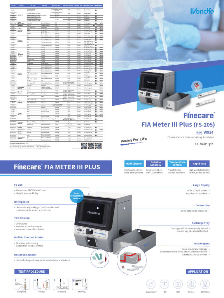1 - FS-205 Brochure | PDF | C Reactive Protein | Kidney