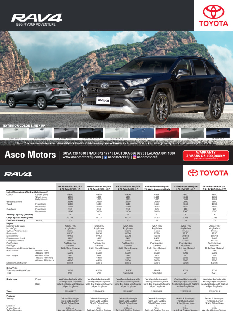 2022 Toyota Rav4 Dimensions