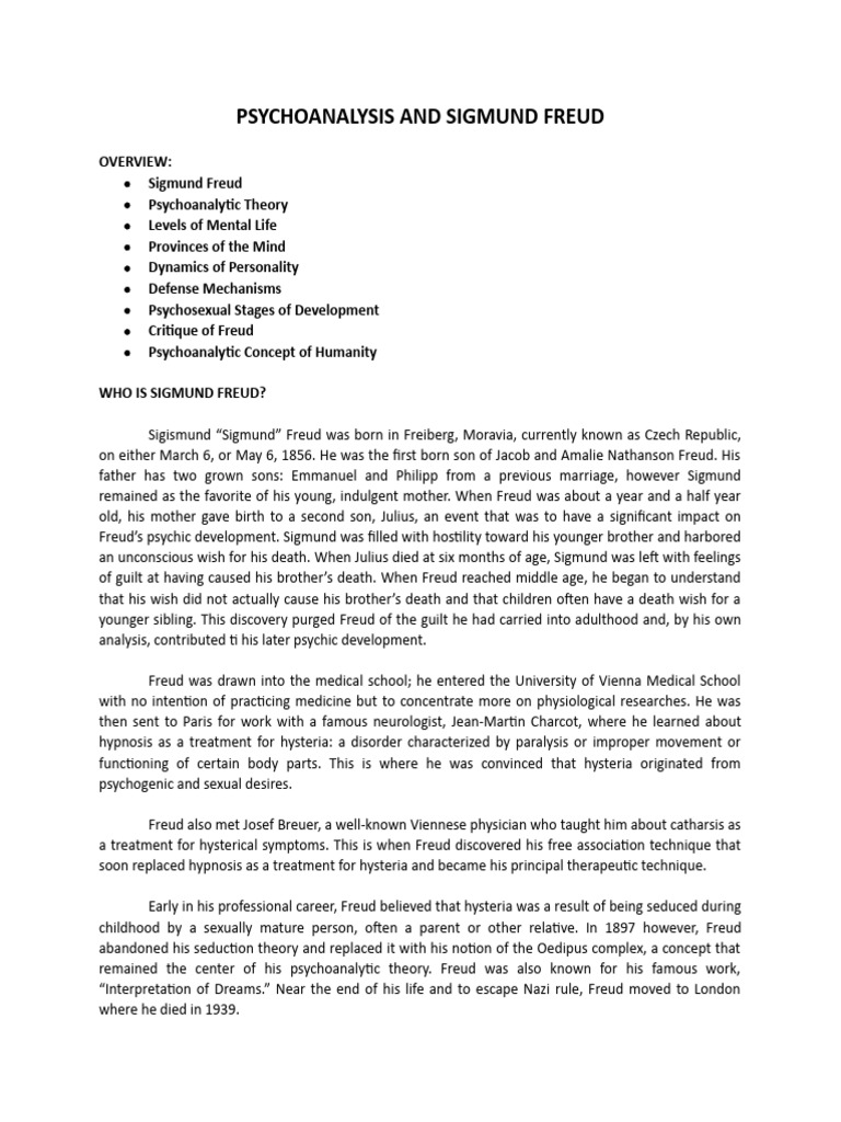 Psychoanalysis and Sigmund Freud | PDF | Id | Sigmund Freud