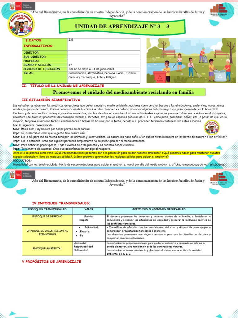 Cuidemos el Medio Ambiente en Familia | PDF | Números | Residuos