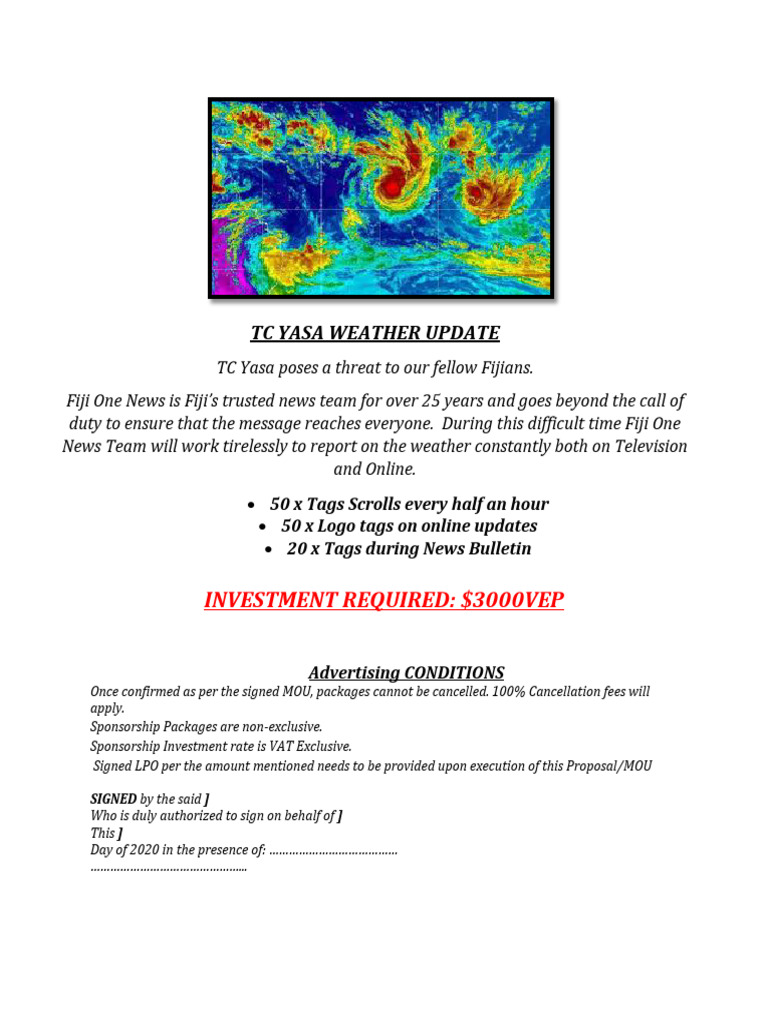 TC Yasa Weather Update Proposal | PDF