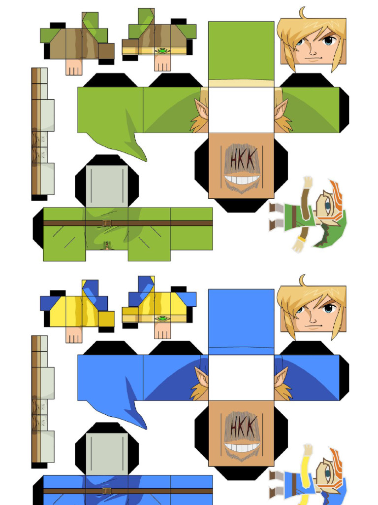 Set 1 of Legend of Zelda Characters Paper Toy Paper Craft | PDF