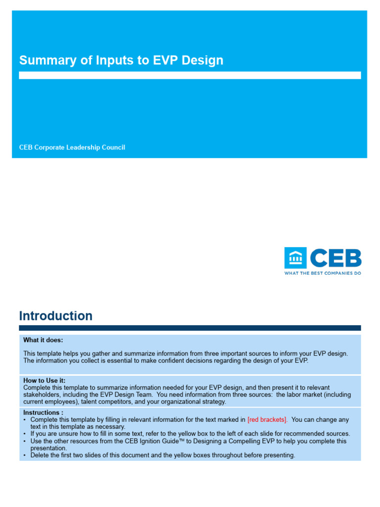 3.5 Summary of Inputs To EVP Design | PDF | Leadership | Strategic Management