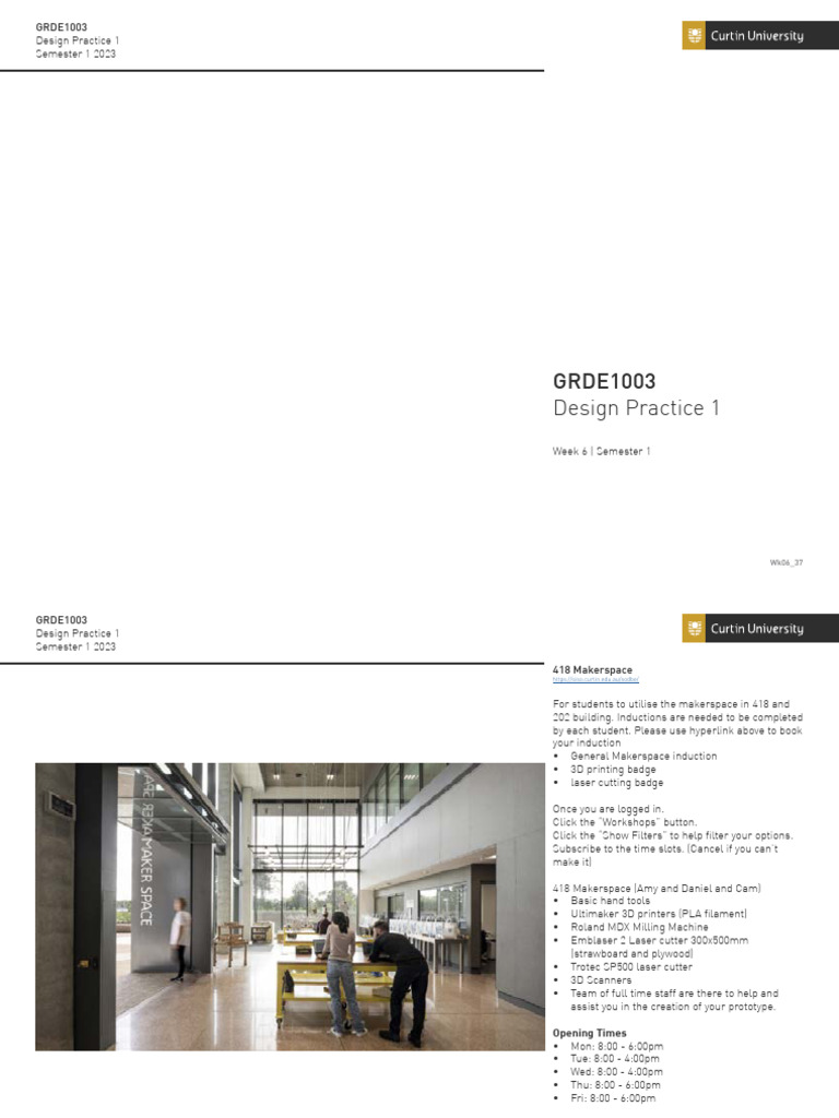 Curtin Makerspace Induction Guide | PDF | Prototype