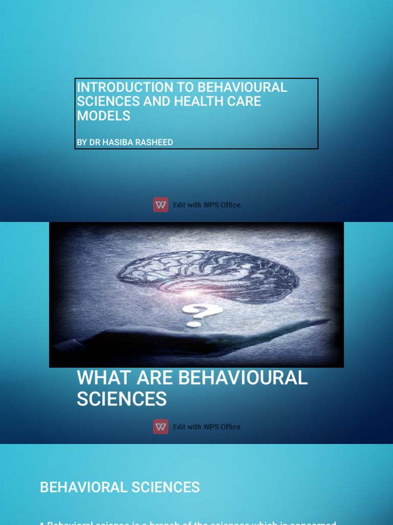 Behavioral Sciences in Health Care Models | PDF | Behavioural Sciences ...