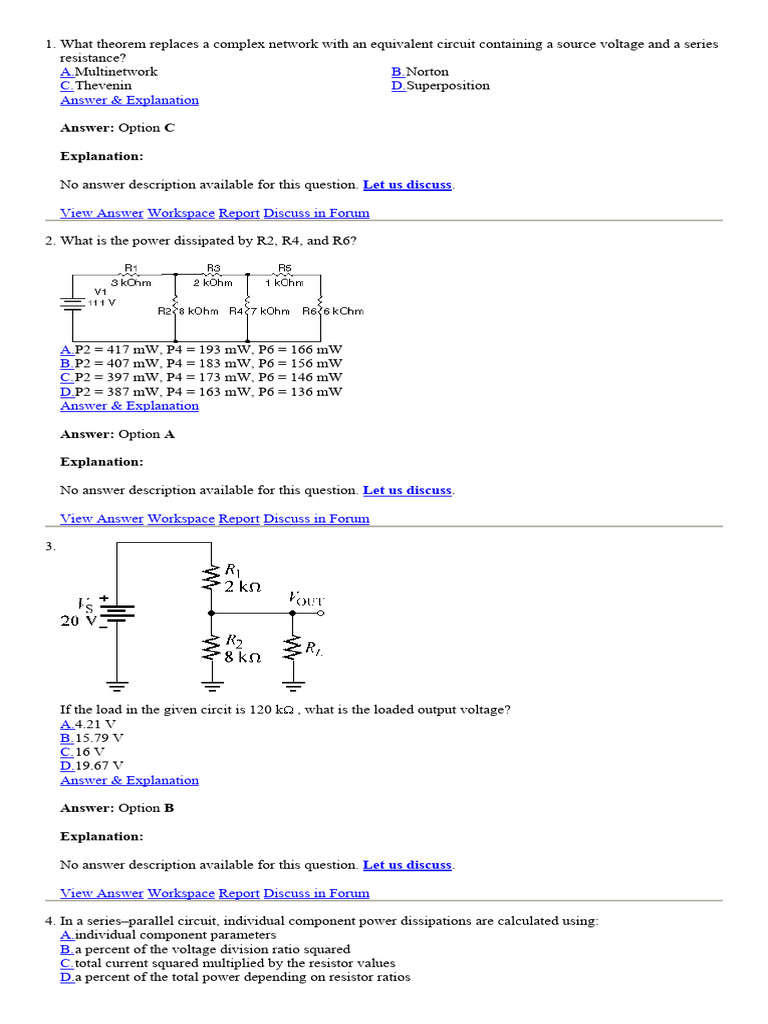 Series-parallel MC | PDF | Series And Parallel Circuits | Resistor